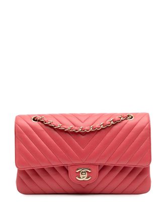 Chanel sac porté épaule Double Flap médium (2017-2018) - Rose
