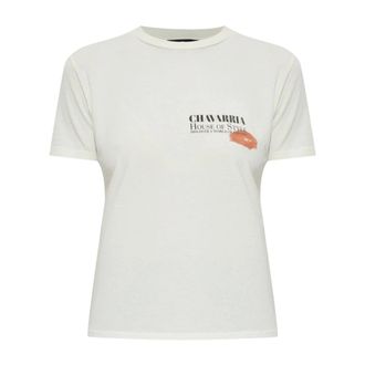 Willy Chavarria Baumwoll-T-Shirt Total Transformation Ringe - - Tops - Damen - Beige - M