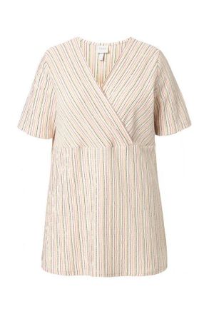 Ulla Popken T-Shirt T-Shirt Wickeloptik V-Ausschnitt Halbarm