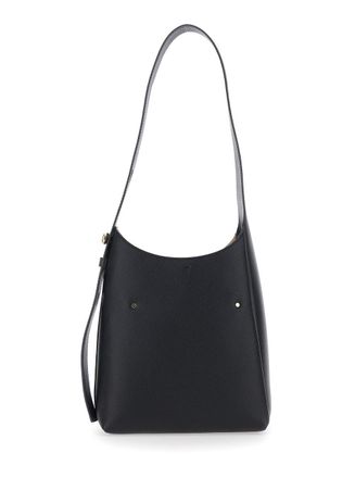 Tory Burch Womens Shoulder Bag Romy Piccola Grained Black Leather Cow