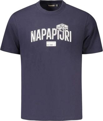 Napapijri Homme, Tops, Bleu, Taille: XL T-shirt en coton bleu