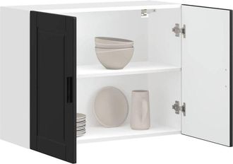 vidaXL Küchen-Hängeschrank Porto Schwarz Holzwerkstoff - Vidaxl