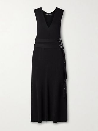 Proenza Schouler Madeline Midikleid Aus Rippstrick Mit G&uuml;rteln - Schwarz