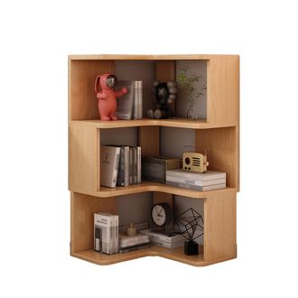 Generic 2-7-stufiges Eck-B&uuml;cherregal, B&uuml;cherregal aus Holz, kreativ gebogenes B&uuml;cherregal, zur Aufbewahrung von B&uuml;chern und Dekorationsgegenst&auml;nden, geeignet 