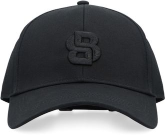 HUGO BOSS Mens Boss Logo Baseball Cap Black Cotton Hat