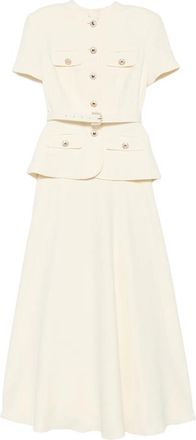 Self Portrait Belted-detail Button-up Maxi Dress
