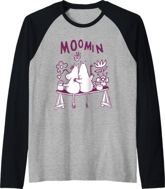 Moomin troll & Snorkmaiden Love Painting Blumen Kunst Raglan