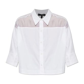 Rag & Bone Femme, Blouses et Chemises, Blanc, Taille: 36 FR Elly Poplin-Organza Shirt