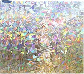 Amosfun 1st&uuml;ck Selbsthaftende Fensterfolie Sichtschutzfolie F&uuml;r Privatsph&auml;re Bunte Dekorative Statische Glasfolie Leicht Anzubringen R&uuml;ckstandslos Abnehmbar F