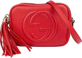 Gucci Crossbody Bags - Gucci Red Leather GG Soho Crossbody Bag - Gr. unisize - in Rot - f&uuml;r Damen