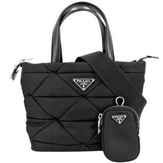 Prada Sac &agrave; main vintage en nylon pr&eacute;-appartenant - Femme - Pre-owned - Noir - Taille: ONE Size