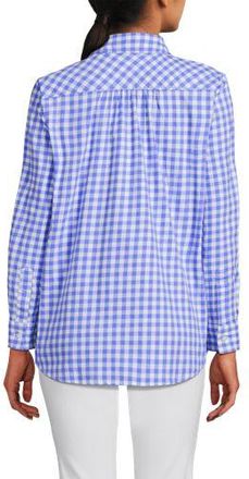 Lands End Lange leichte Flanellbluse, Damen, Gr&ouml;&szlig;e:40-42 regular, Blau, by Lands End