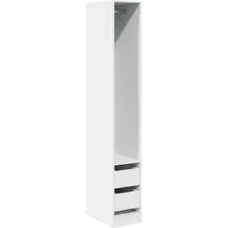 vidaXL Vidaxl - Garde-robe enfant blanche 30x50x200 cm - Bois ding&eacute;nierie r&eacute;sistant &agrave; lhumidit&eacute; - 2 tiroirs pour rangement optimis&eacute;