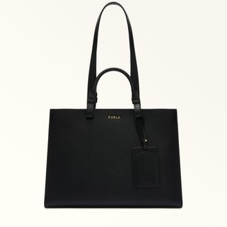 Furla Deva Tote-bag L Nero Schwarz Andromeda Kalbsleder Damen