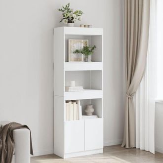 vidaXL Buffet haut 63x33x180 cm blanc bois ding&eacute;nierie - Vidaxl
