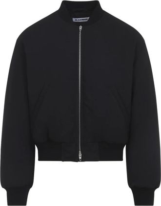 Jil Sander Homme, Vestes, Noir, Taille: L Veste Bomber Courte