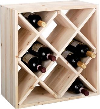 ZELLER Weinregal, Naturholz Raute