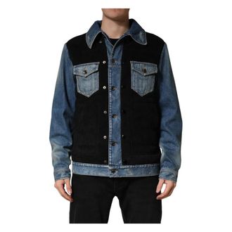 Dolce & Gabbana Homme, Vestes, Bleu, Taille: XL Blouson en denim de coton
