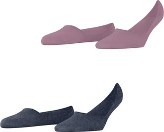 Burlington Damen Füßlinge Everyday Multipack W In Baumwolle unsichtbar einfarbig 2 Paar, Rosa Powder Pink 8493, 37-38