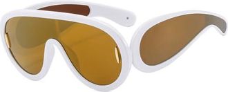 Generic Lunettes de soleil tendance 2026 pour femmes et hommes, lunettes de soleil surdimensionnées, protection UV, lunettes de soleil à grande monture, Or bl