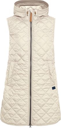 Camel Active Damen Lange Steppweste aus recyceltem Polyester Creme, womenswear-40
