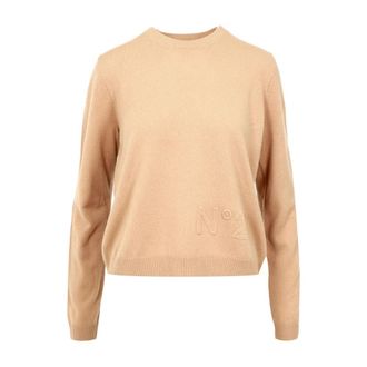 N&deg;21 Einfarbiger Pullover mit Langen &Auml;rmeln - - Knitwear - Damen - Beige - XL