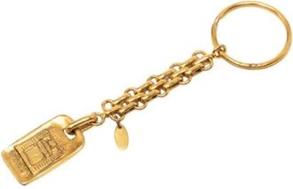 Chanel Porte-cl&eacute;s en m&eacute;tal doccasion - Femme - Pre-owned - Jaune - Taille: ONE Size