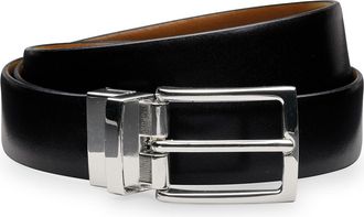 CHARLES TYRWHITT Wendbarer Lederg&uuml;rtel - Schwarz & Beige fonc&eacute;