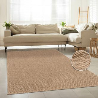 Paco Home Paco Home - Tapis DExtérieur Résistant Aux Intempéries Balcon Salon Uni Boho Beige 160x220 cm