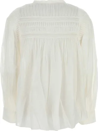 Isabel Marant Pleated Cotton Blouse - White