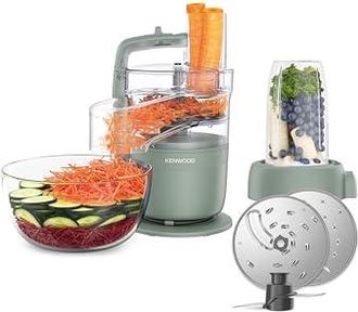 Kenwood MultiPro Compact - Kompakte K&uuml;chenmaschine mit Express Serve, Edelstahlmesser, Schneid- und Raspelscheiben, 600-ml-Mixbecher, Pulse-Funktion, Gr&uuml;n (FD