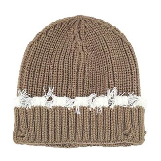 Generic Bonnet dhiver tricot&eacute; pour adulte - Bonnet en laine de couleur assortie, caf&eacute;, taille unique