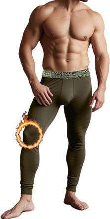 Sesto Senso Herren Lange Unterhosen Baumwolle Thermo Unterw&auml;sche Funktionsunterw&auml;sche Winter XXL Gr&uuml;n Khaki
