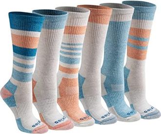 Dickies Dri-tech Moisture Control Crew Lot de 6 paires de chaussettes pour femme Motif flocons davoine 37-39 EU, Gruau assortis (6 paires)