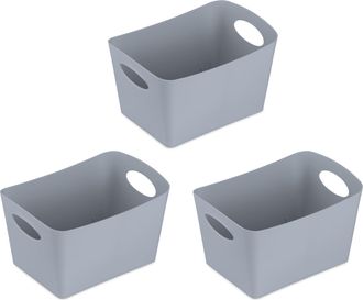 Koziol BOXXX S Aufbewahrungsbox 1 l | 3er-Set | Storagebox, Organizer | biozirkul&auml;rer Kunststoff, ineinander stapelbar | K&uuml;che, Bad, B&uuml;ro, Camping, Kinderzim