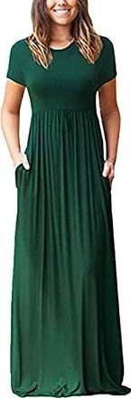 Generic Robes amincissantes 2026 pour femmes, &agrave; manches courtes, taille haute, grande jupe trap&egrave;ze avec poches et col rond, l, XXL