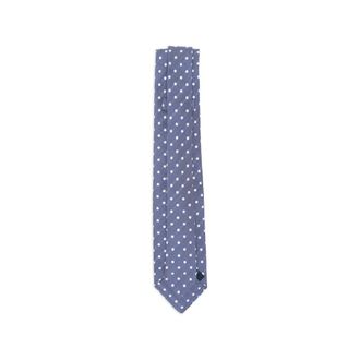 Barba Silk-Linen Polka Dot Necktie - Blue