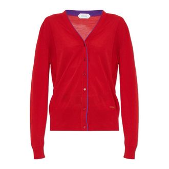 Versace Wollstrick-Cardigan - - Knitwear - Damen - Rot - M