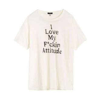 R13 Femme, Tops, Blanc, Taille: 38 FR T-shirt Relaxed FKN Attitude