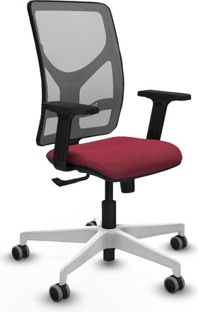 Piqueras y Crespo B&uuml;rostuhl mit 2D-Armlehnen, h&ouml;henverstellbare Lendenwirbelst&uuml;tze, ausgestattet mit 3 Positionen und Schneideschaum, Grau/Granatrot