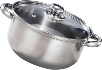 Pretyzoom 1 St&uuml;ck Kochtopf mit Sichtdeckel Multifunktionaler Haushalts Topf f&uuml;r Verschiedene Herdarten Schnelles Erhitzen Gleichm&auml;&szlig;ige W&auml;rmeverteilung Korrosion