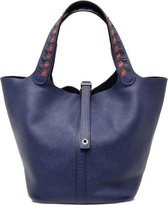 Herm&egrave;s Crossbody Bags - Epsom Tressage Picotin Lock 22 - Gr. unisize - in Blau - f&uuml;r Damen
