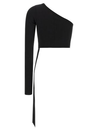 Rick Owens One-Shoulder Cotton Blouse - Black