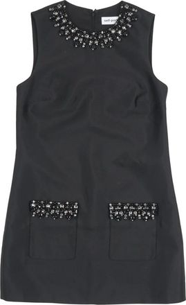 Self Portrait Femme, Robes, Noir, Taille: 36 FR Mini-robe en taffetas orn&eacute;e