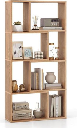 Costway Costway - Biblioth&egrave;que &Eacute;tag&egrave;re &agrave; 8 Compartiments Ouvertes, Meuble de Rangement avec Kits Anti-basculement, Biblioth&egrave;que de Cloison pour Salon