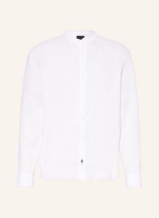 Olymp Leinenhemd Casual Regular Fit Mit Stehkragen weiss
