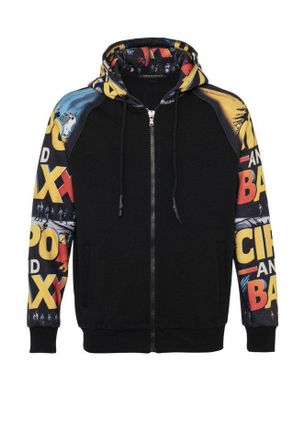 Cipo & Baxx Strickjacke CL589 (1-tlg) mit knalligen Comic-Grafiken auf den &Auml;rmeln