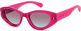 Polaroid Sunglasses Polaroid - Lunettes de soleil yeux de chat tendance &agrave; verres polaris&eacute;s ombr&eacute;s bordeaux - Rose