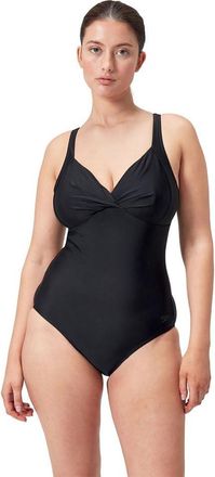 Speedo Damen Shaping Cross Knot 1 Piece Swimsuit | Shapewear | Beach and Holiday Swimwear Badeanzug, Schwarz, 176