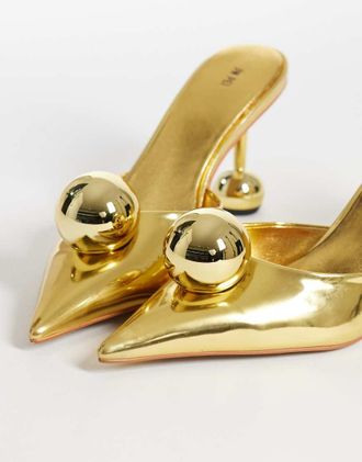 JW PEI Sofia - Mules &agrave; talon sph&eacute;rique - Dor&eacute;
